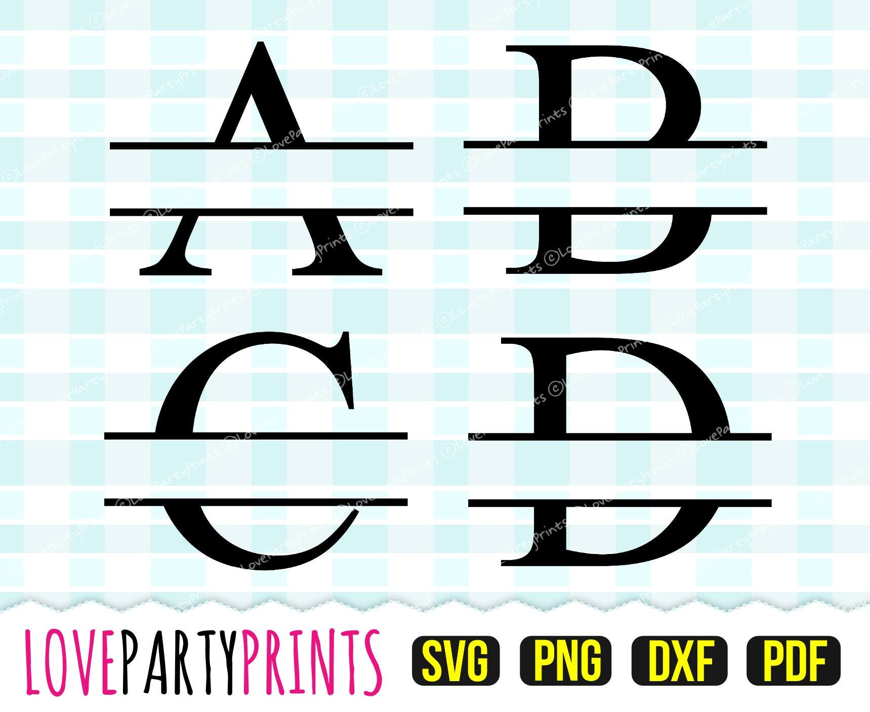 Split Monogram Font SVG PNG DXF Pdf Split Monogram Alphabet - Etsy