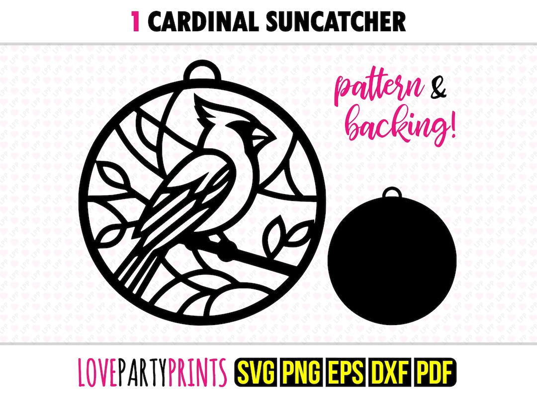 Cardinal Suncatcher SVG, DXF, PNG, Pdf, Eps, Bird Ornament Sun Catcher ...