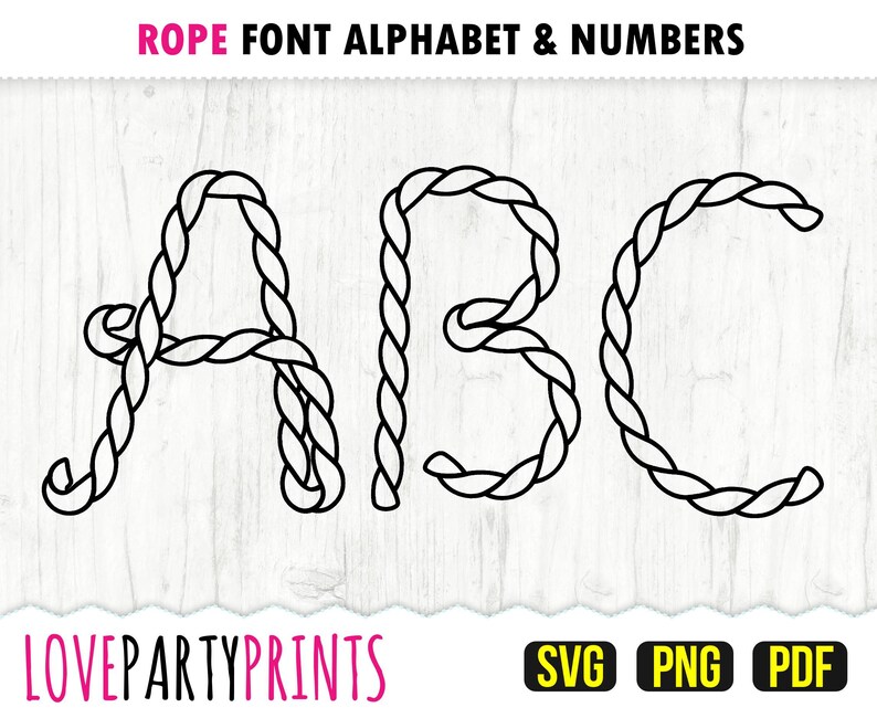 ROPE FONT SVG Png Pdf Rope Font Clipart Rodeo Font - Etsy