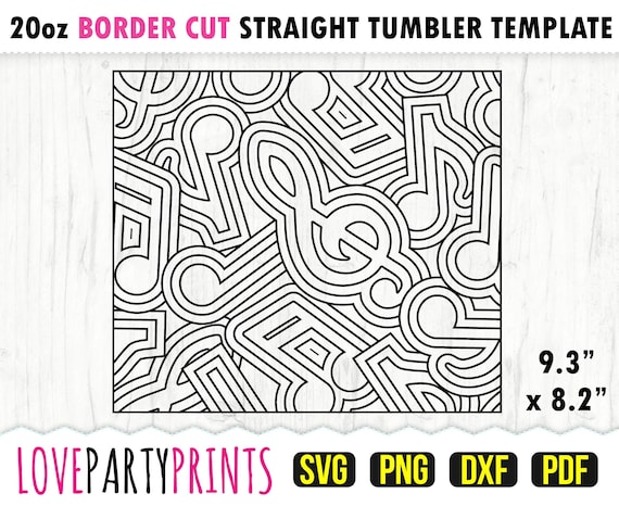 Music Burst Tumbler SVG DXF PNG Pdf 20 Oz Skinny Tumbler | Etsy