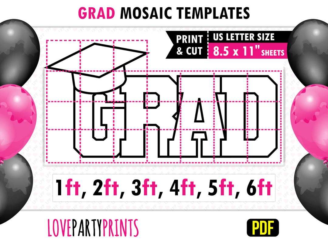 GRAD Prop Template PDF, 1ft, 2ft, 3ft, 4ft, 5ft, 6ft, Graduation ...
