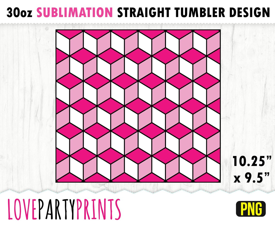 3d Cube Template SVG DXF PNG Pdf 30 Oz Skinny Tumbler - Etsy
