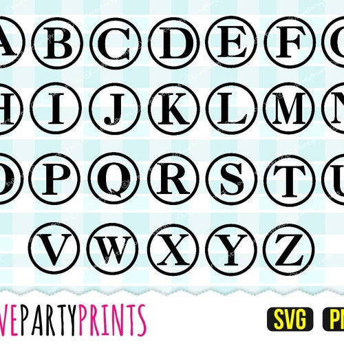 Alphabet Monogram Keychain Svg Paint Stroke Round Pattern | Etsy