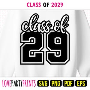 Class of 2029 SVG, Png Pdf Eps Varsity 29 Reunion Graduate Senior ...