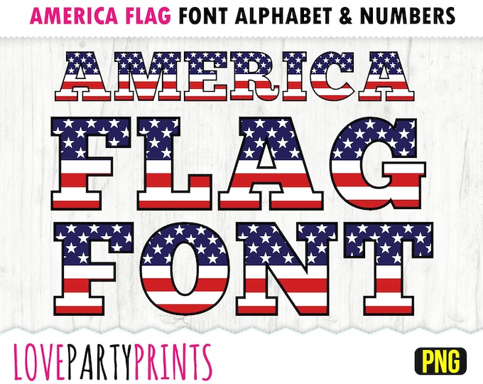 American Flag Alphabet PNG Set of USA Letter & Number Clipart Graphics ...