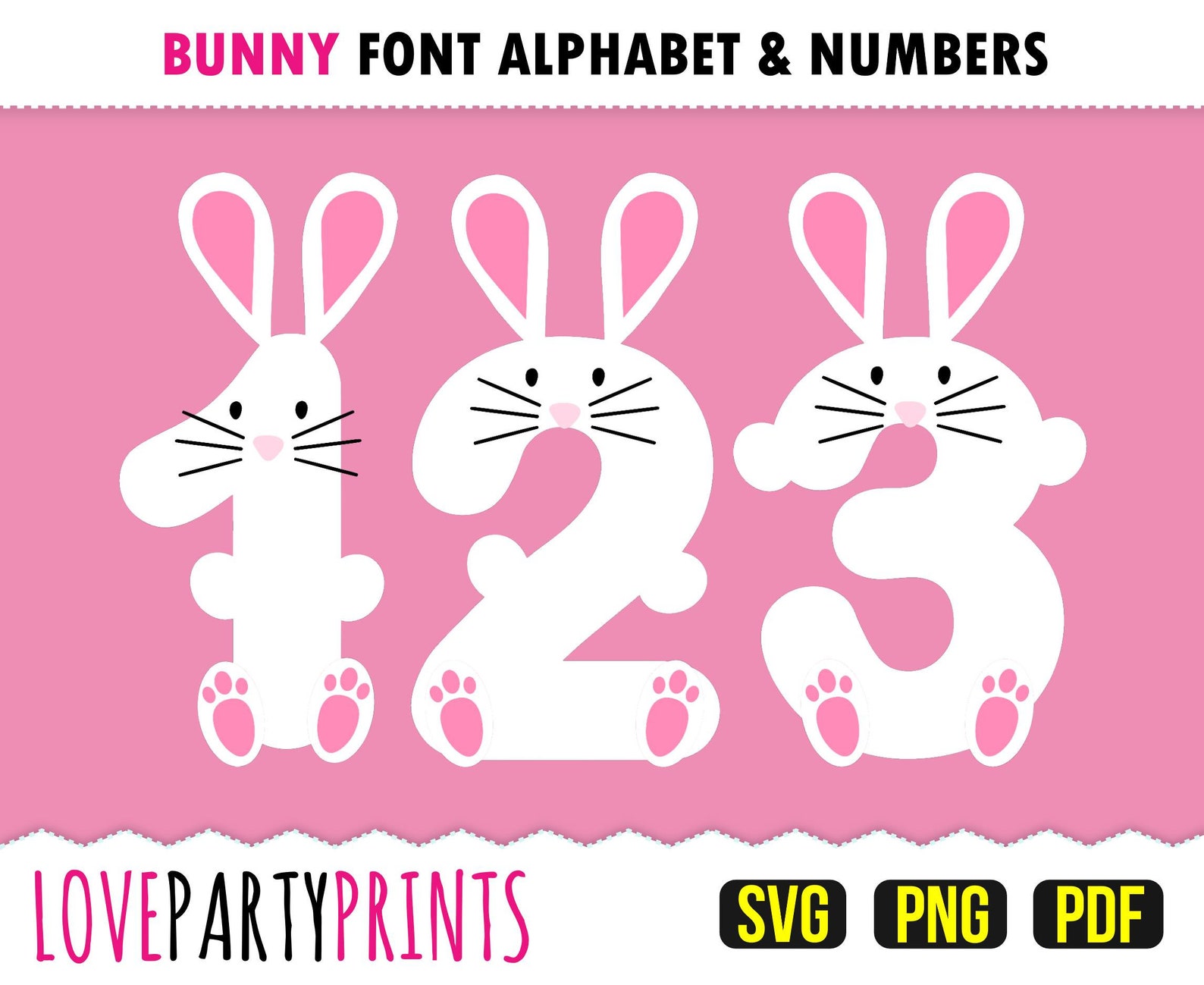 BUNNY FONT SVG and Png Bunny Letters Svg Bunny Numbers Svg - Etsy