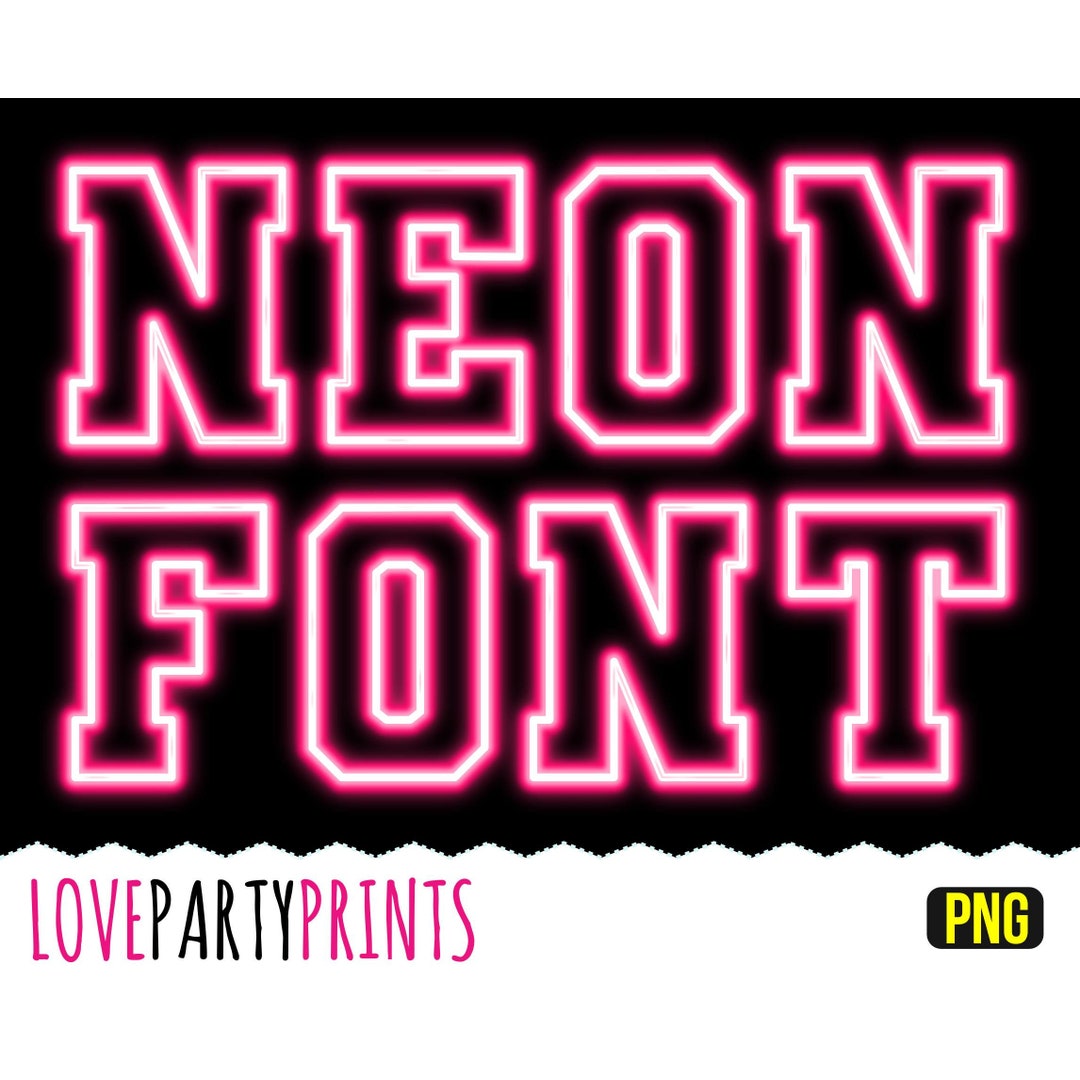 Pink Neon Letters Numbers, Glow Effect Font, Full Uppercase Alphabet ...