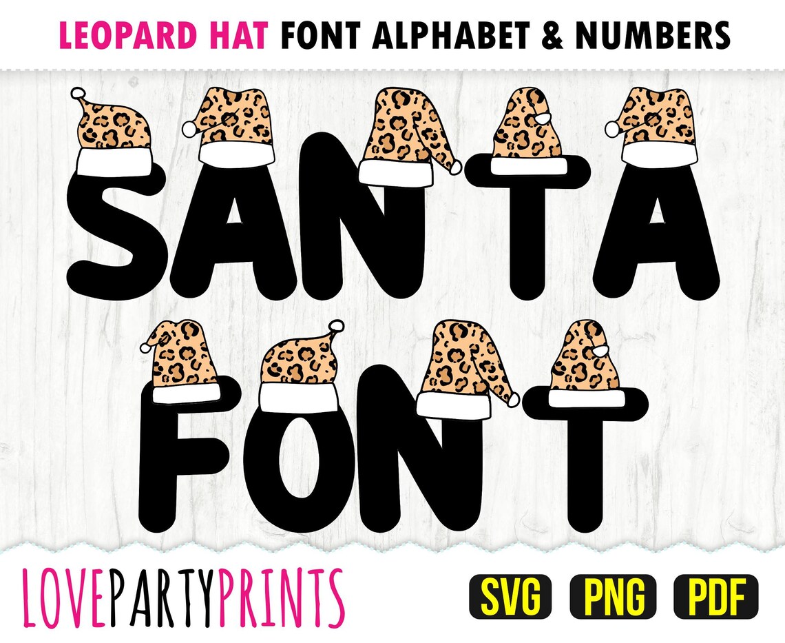 Santa Font SVG PNG and Pdf Files Full Alphabet Stacked - Etsy