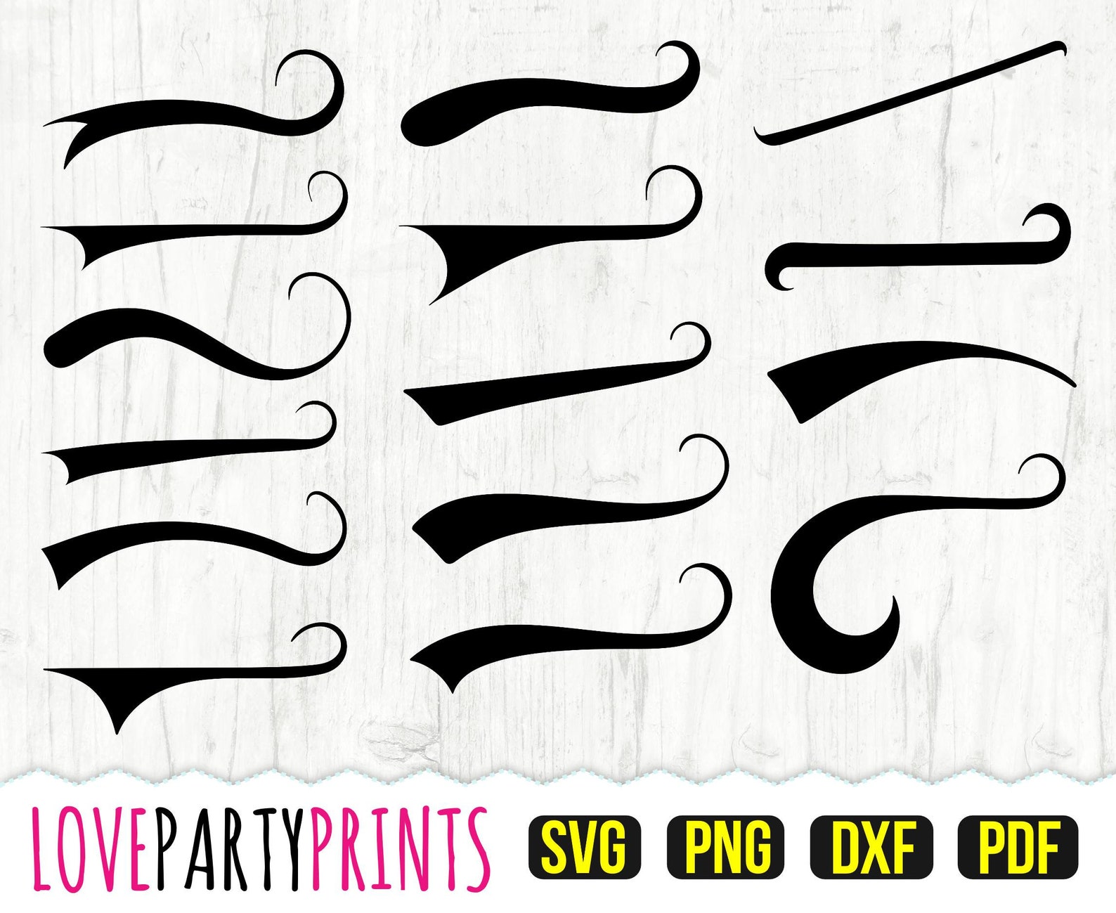 Font Tails SVG DXF PNG Pdf Underline Svg Swoosh Svg | Etsy