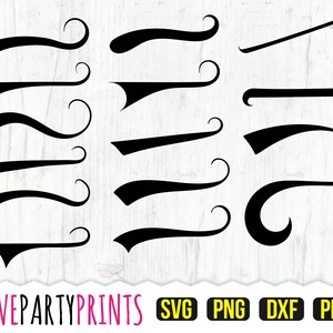 Font Tails SVG DXF PNG Pdf Underline Svg Swoosh Svg | Etsy