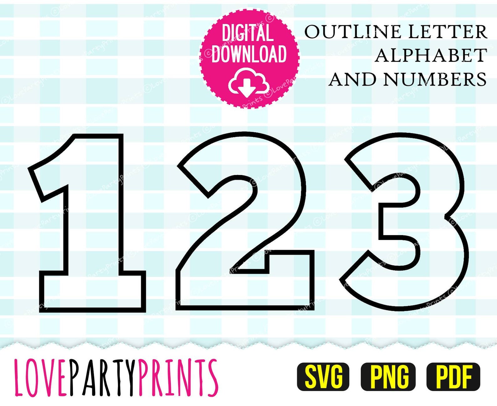 OUTLINE LETTERS and Numbers SVG Png and Pdf Files 300dpi | Etsy UK