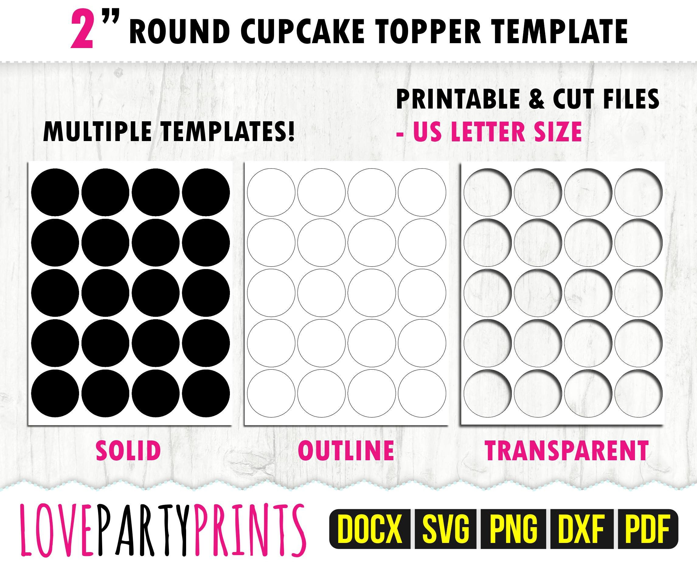 Round Cupcake Template SVG PDF Png Dxf 2 Blank - Etsy UK