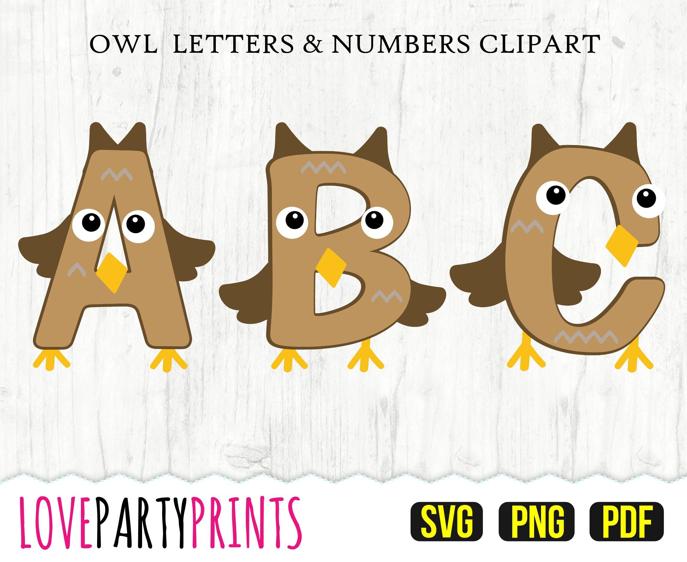 OWL FONT SVG Png and Pdf Files Owl Alphabet Owl Numbers - Etsy UK