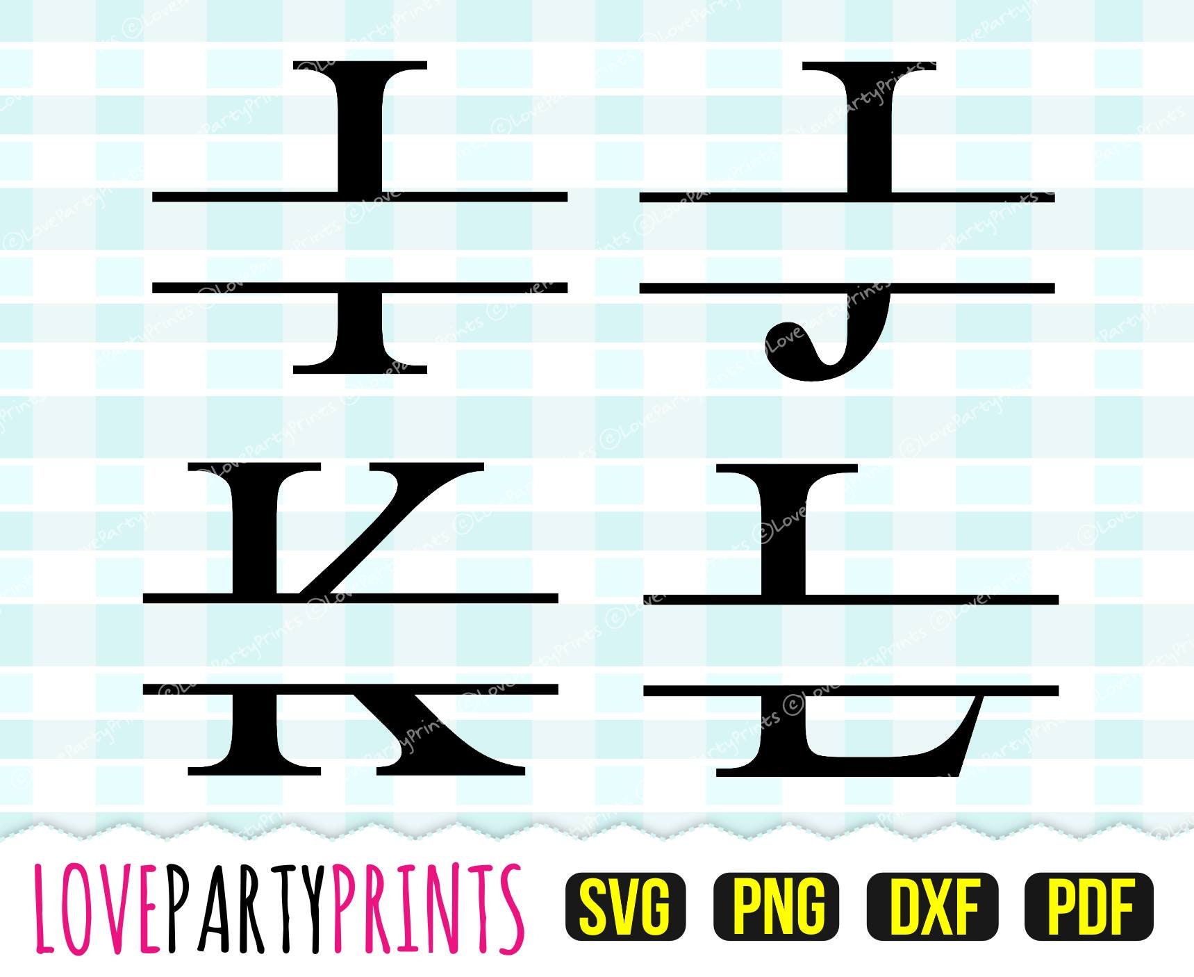 Split Monogram Font SVG PNG DXF Pdf Split Monogram Alphabet - Etsy