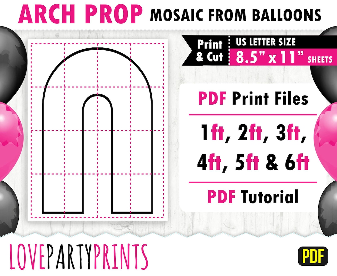 Arch Prop Template PDF 1ft 2ft 3ft 4ft 5ft 6ft Chiara - Etsy