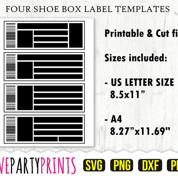 Shoe Box Label Template - Etsy