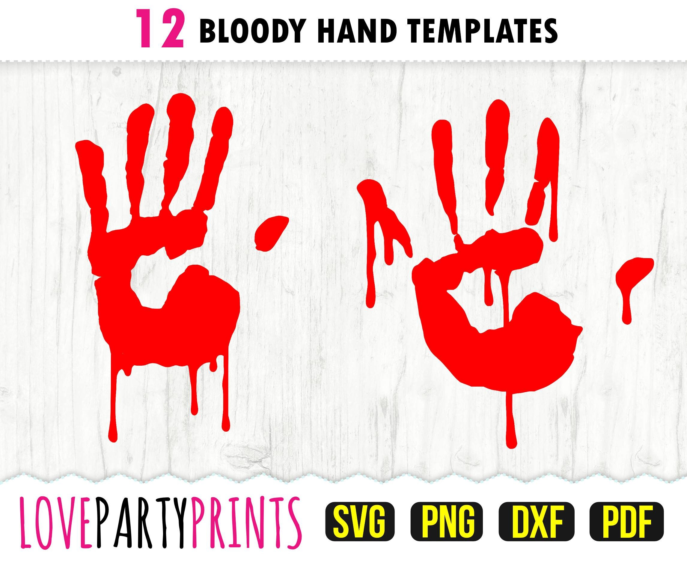 Bloody Hands SVG, DXF, PNG, Pdf, Hand Splatter Svg, Paint Hand Svg ...