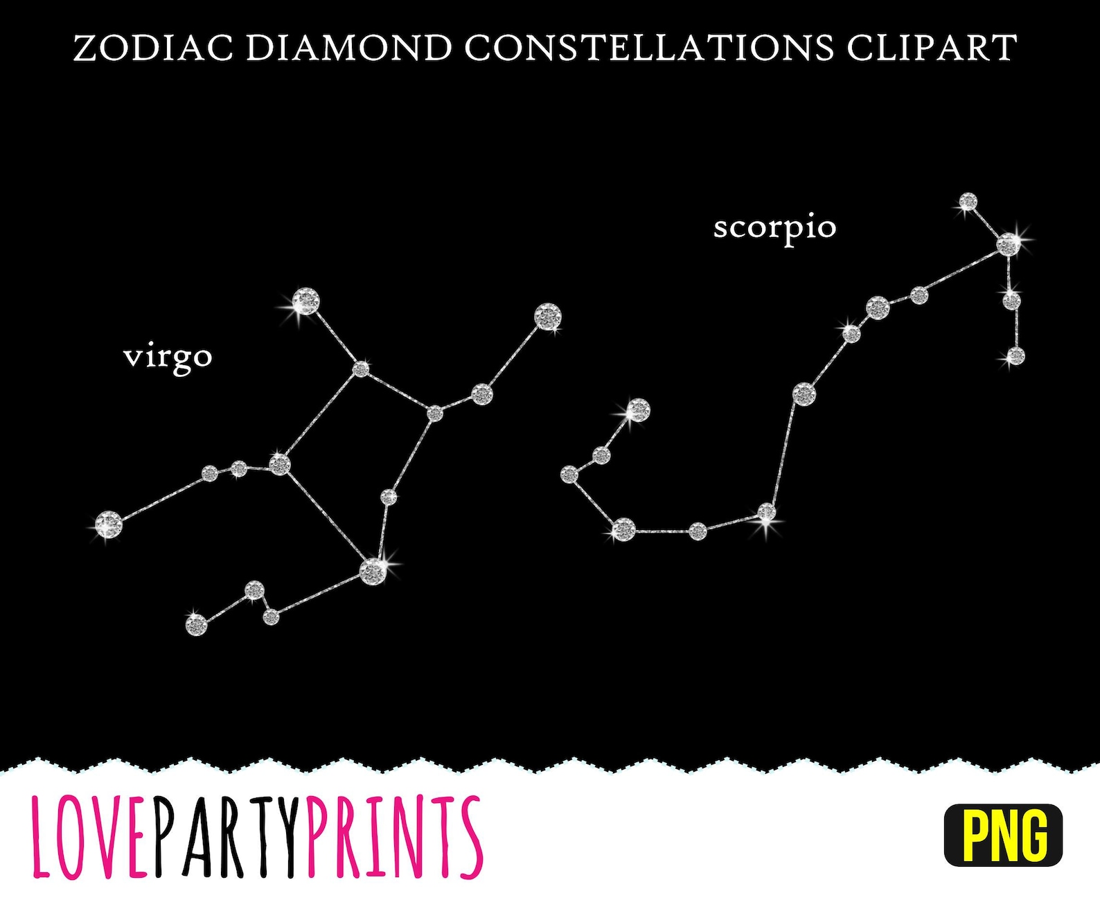 Diamond Zodiac Constellation PNG Files Zodiac Svg Diamond | Etsy