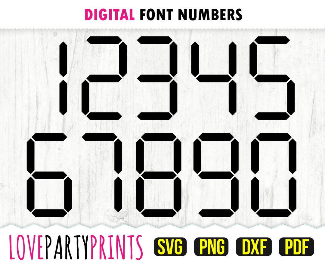 Digital Numbers SVG, DXF, PNG, Pdf, Digital Numbers Clipart, Digital ...