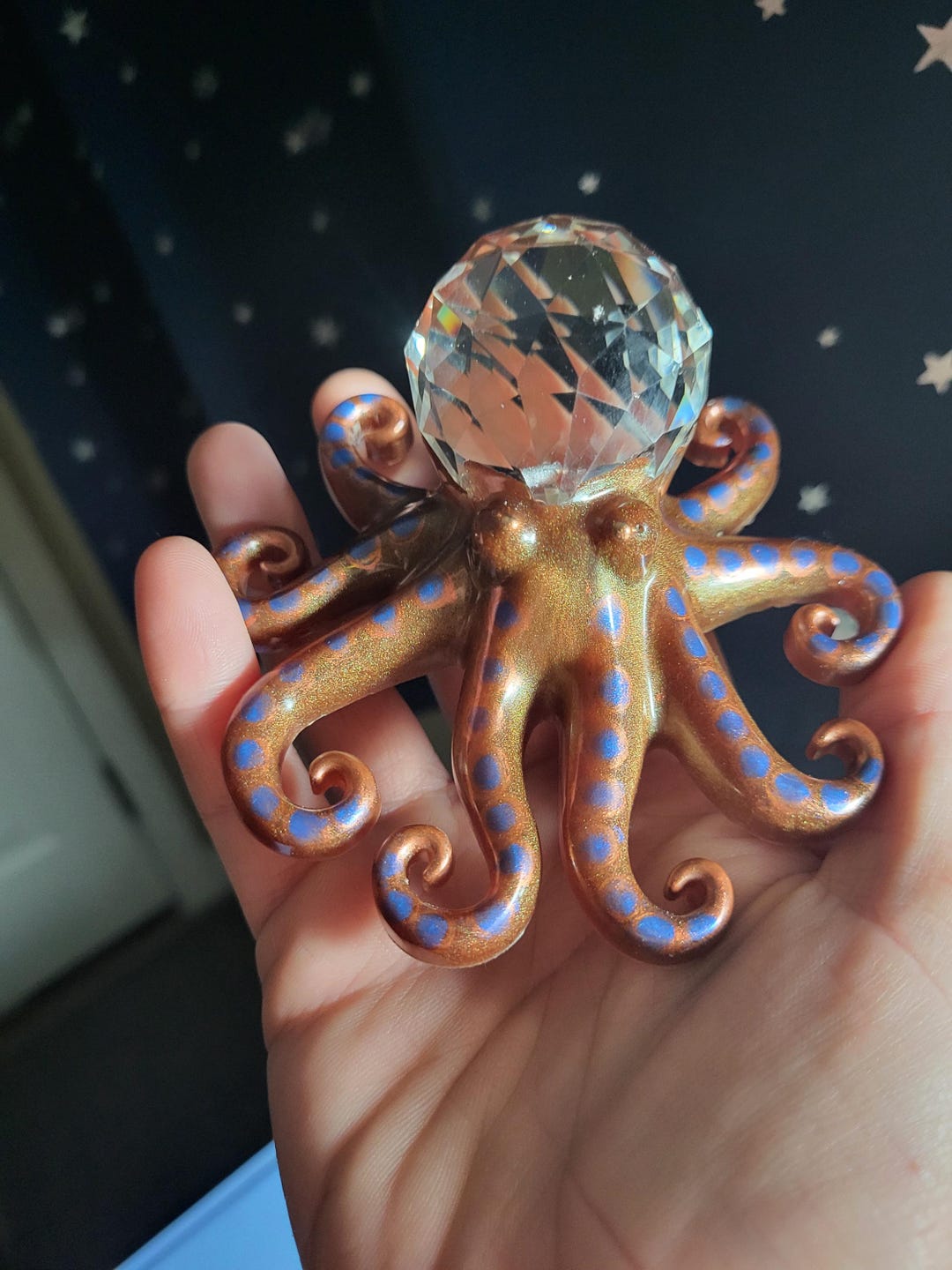 Blue Ringed Crystal Prism Resin Octopus "octoprism" - Etsy