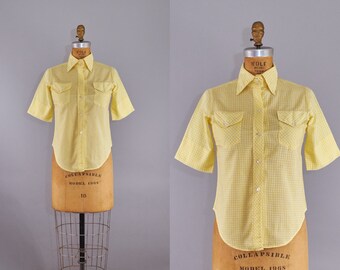 Yellow Check Shirt - Etsy