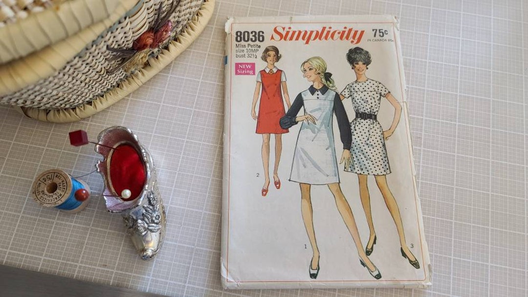Simplicity 60s Vintage Pattern 8036 - SZ MP 10 - Etsy