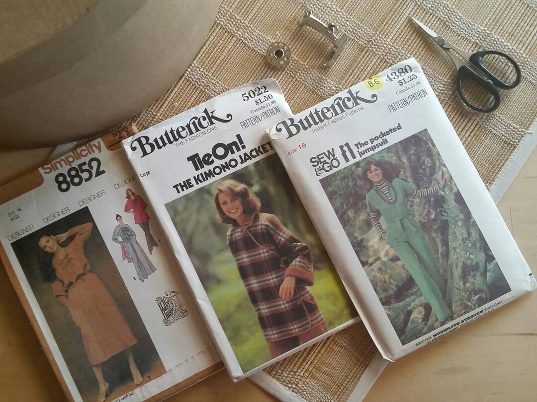 Simplicity 80s Size-16 Lot of Vintage Patterns 8852 and Butterick 5022 ...