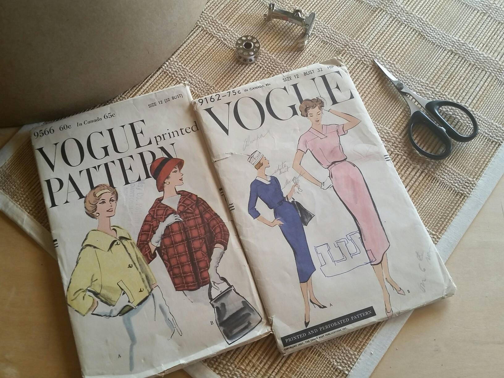 Vogue S-12 Vintage Patterns 9566 and 9162 - Etsy
