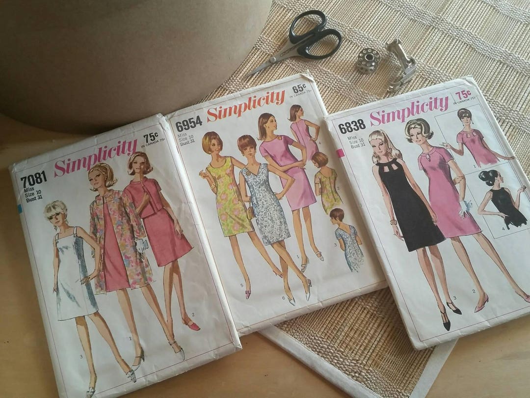 Simplicity 60s S-10 Lot of Vintage Patterns 7081 - 6954 - 6838 - Etsy
