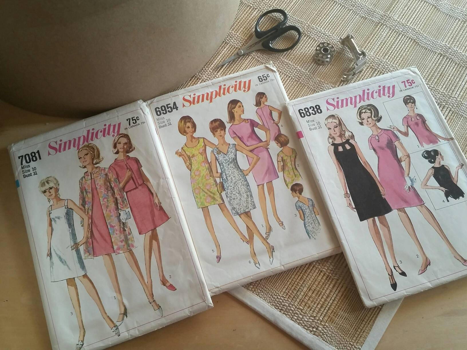 Simplicity 60s S-10 Lot of Vintage Patterns 7081 - 6954 - 6838 - Etsy