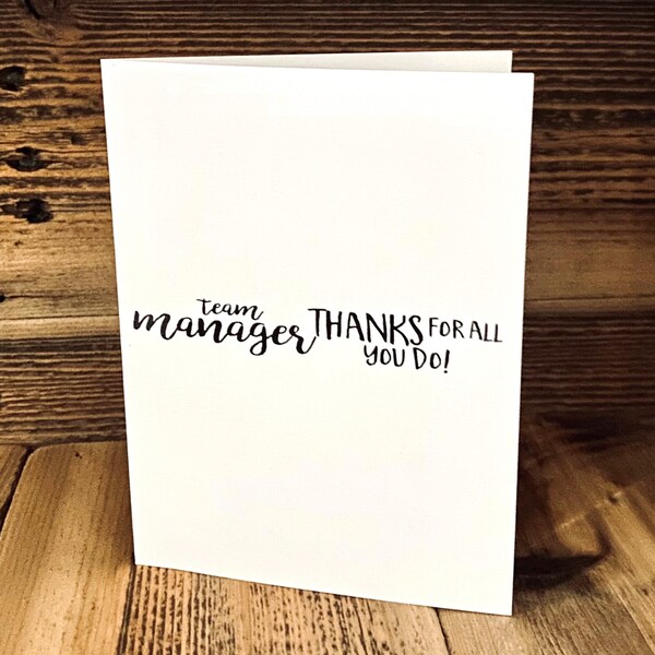 Hockey Manager Thank You Card - Etsy