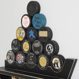Hockey Puck Display: Wood Shelf, Rack, or Box - Hockey Gift - Etsy