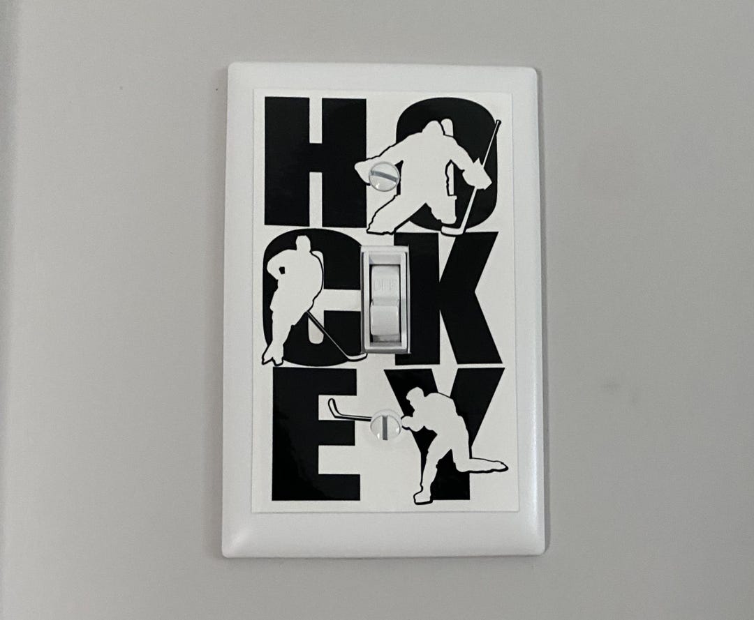 Hockey Light Switch Cover Decal: Hockey Room Decor - Etsy