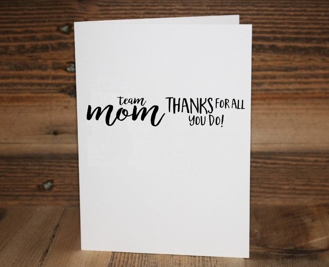 Team Mom Thank You Card: Sports Appreciation Greeting Card - Etsy