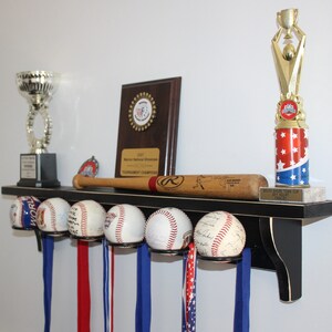Distressed Wood Baseball Display Shelf: Coach Gift, Trophy Rack - Etsy