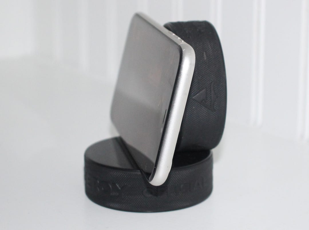 Hockey Puck Phone Stand: Gift for Hockey Player - Etsy