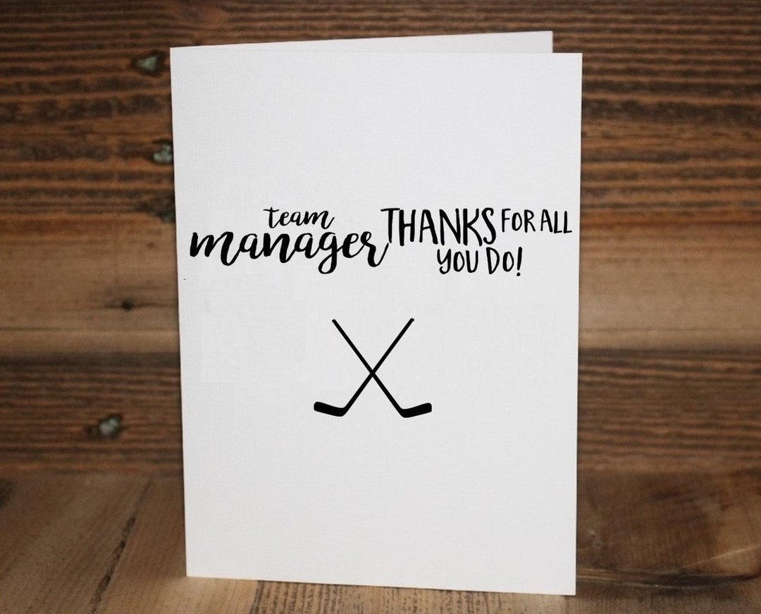 Hockey Team Manager Thank You Card: End of Season Gift - Etsy