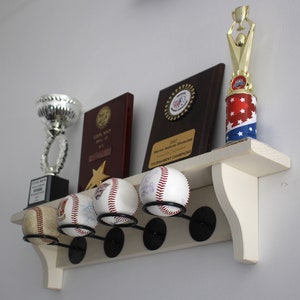 Distressed Wood Baseball Display Shelf: Coach Gift, Trophy Rack - Etsy