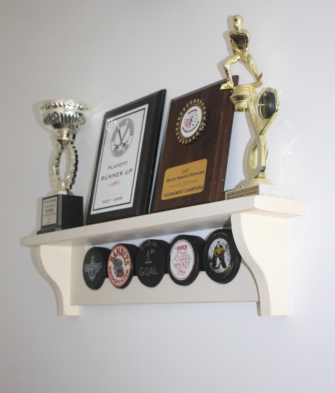 Hockey Puck Display Trophy Shelf: Hockey Player Room Decor - Etsy
