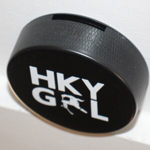 Hockey Girl Puck Bank: Coin Piggy Bank, Tournament Gift - Etsy
