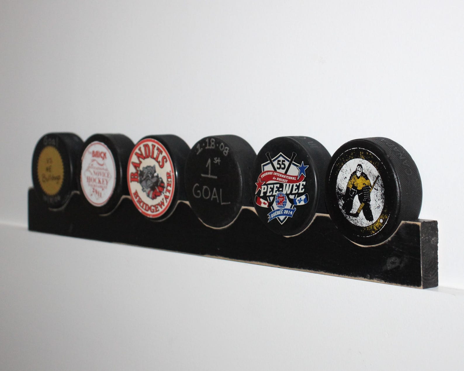 Hockey Puck Display: Wood Shelf, Rack, or Box - Hockey Gift - Etsy