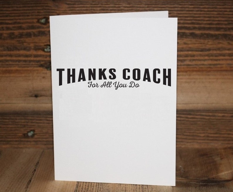 Thanks Coach Greeting Card: Sports Team Card - Etsy