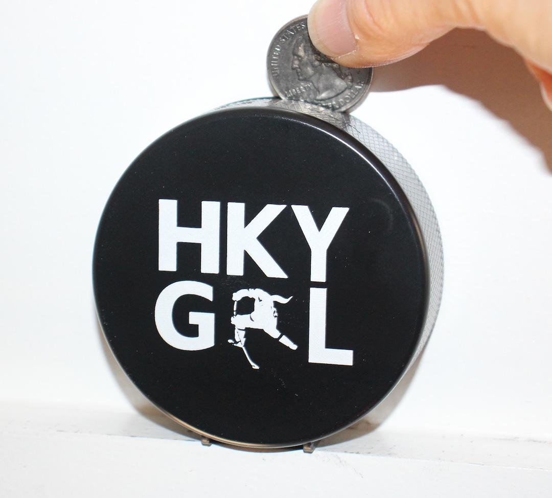 Hockey Girl Puck Bank: Coin Piggy Bank, Tournament Gift - Etsy