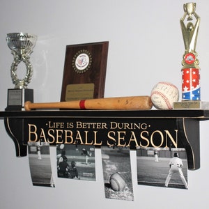 Distressed Wood Baseball Trophy Shelf: Baseball Decor Gift - Etsy