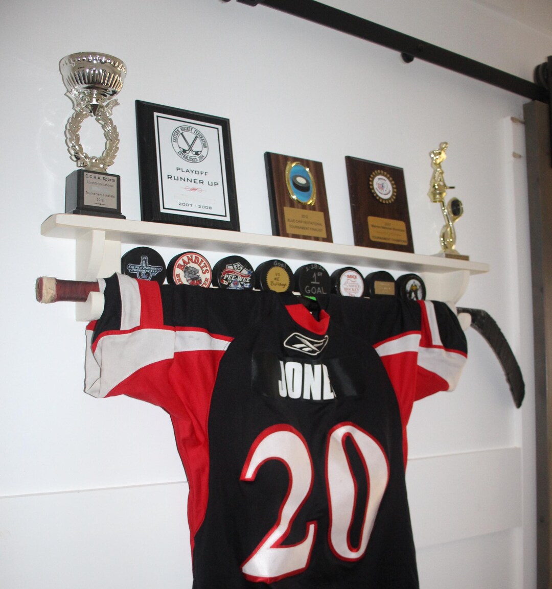 Hockey Puck Display Shelf: Trophy, Medal, Stick Holder - Etsy
