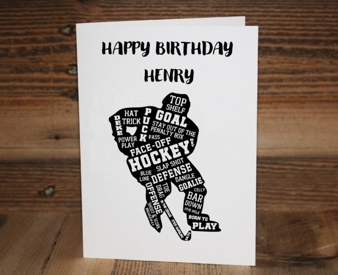 Hockey Birthday Card: Personalized Hockey Player Gift - Etsy