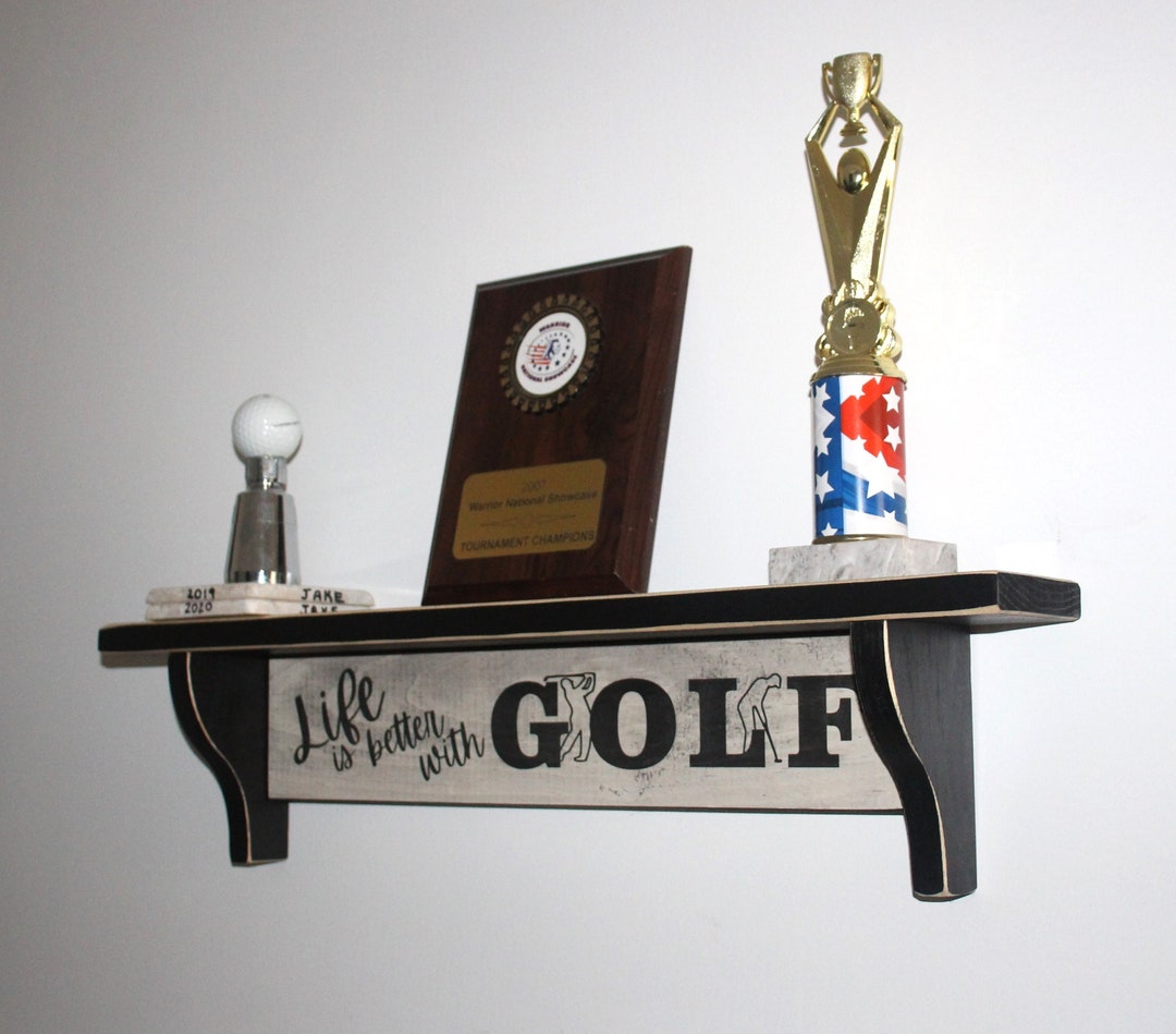 Rustic Golf Trophy Shelf: Mancave Golf Room Decor - Etsy