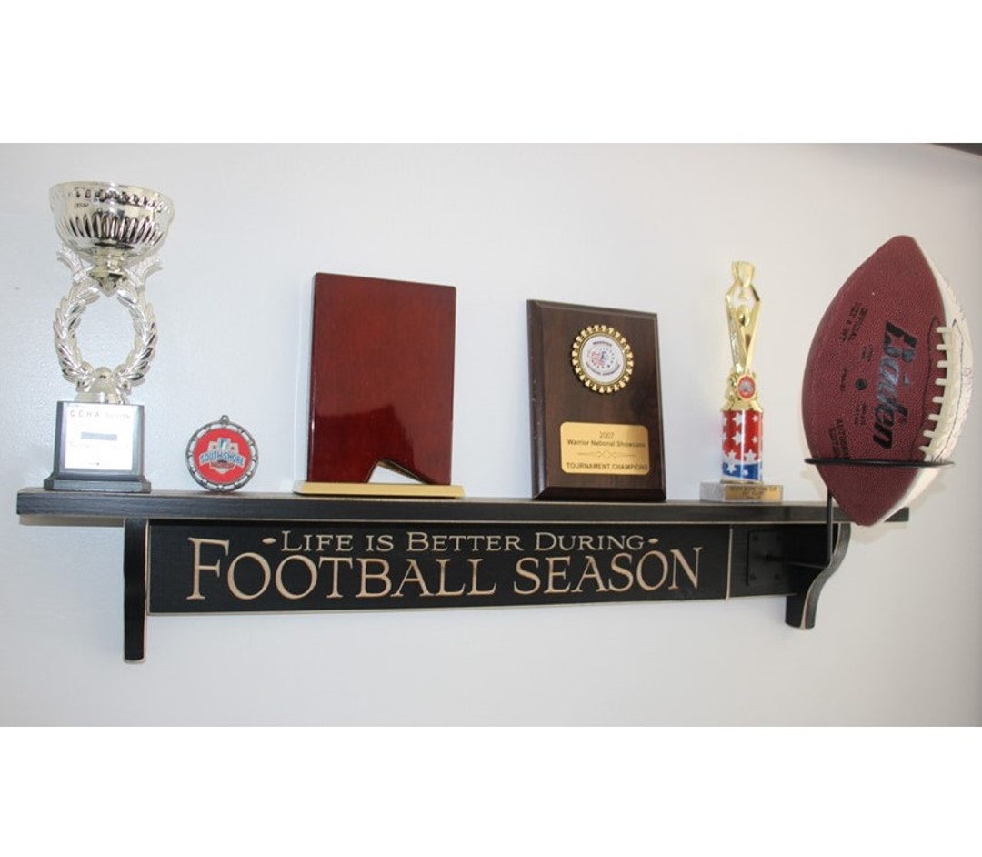 Football Shelf,football Room Decor,football Coach Gift,football Wall ...