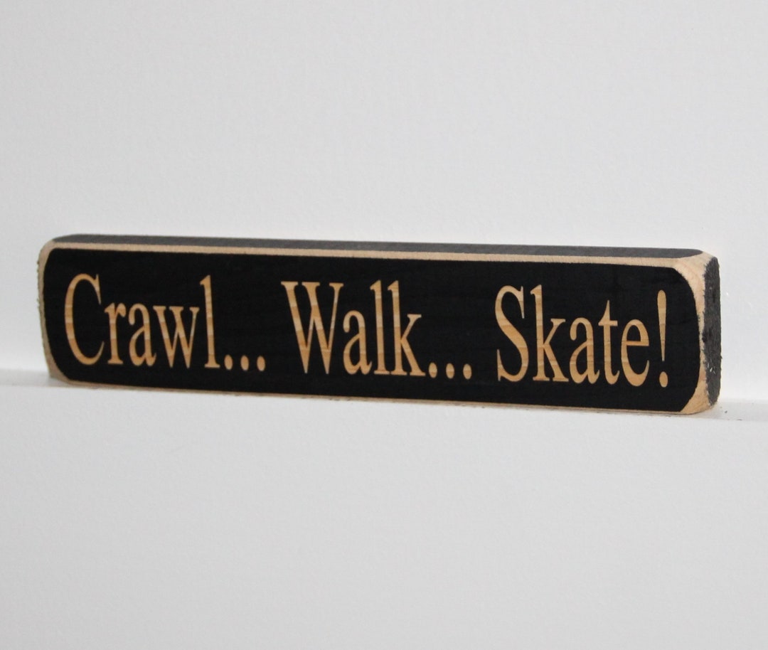 Crawl Walk Skate Sign - Hockey & Figure Skating Nursery Decor - Etsy