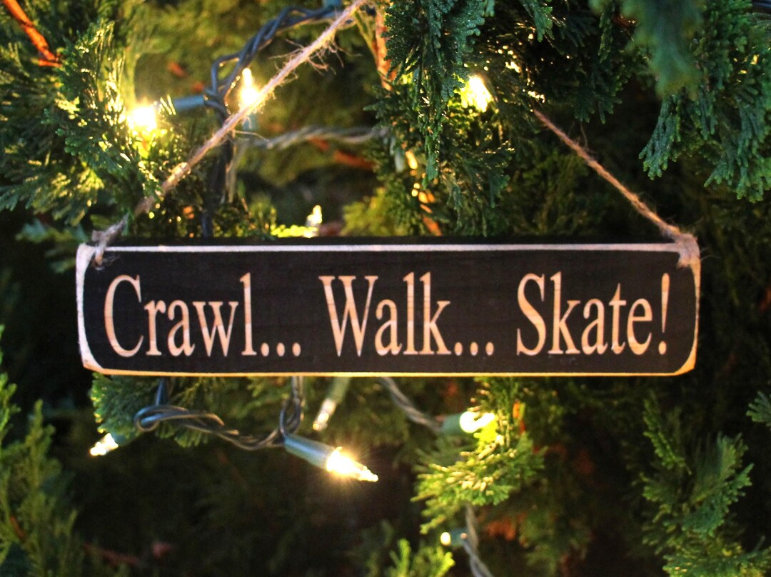 Crawl Walk Skate Hockey Ornament: Laser Cut Wood, Sports Decor - Etsy